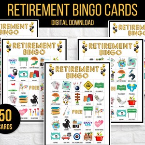 Retirement Bingo, 50 Retirement Bingo Cards, Retirement Activity ...