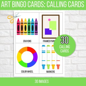 Art Bingo, 30 Printable Art Bingo Cards, Art Game, Art Party Game, Art ...