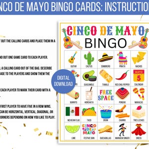 Cinco De Mayo Bingo, 30 Printable Cinco De Mayo Bingo Cards, Cinco De ...