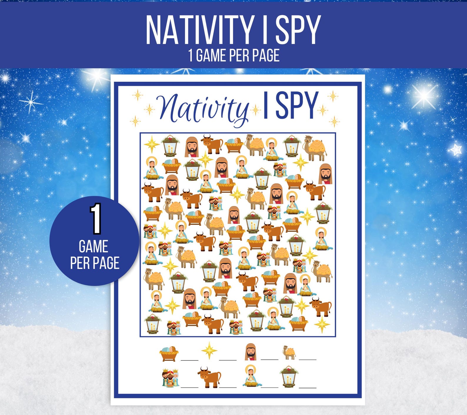 Nativity I Spy, Holiday I Spy, Nativity Seek and Find, Christmas ...