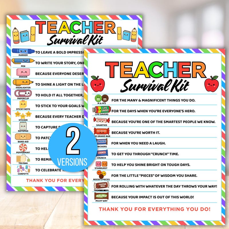 Teacher Survival Kit - Etsy