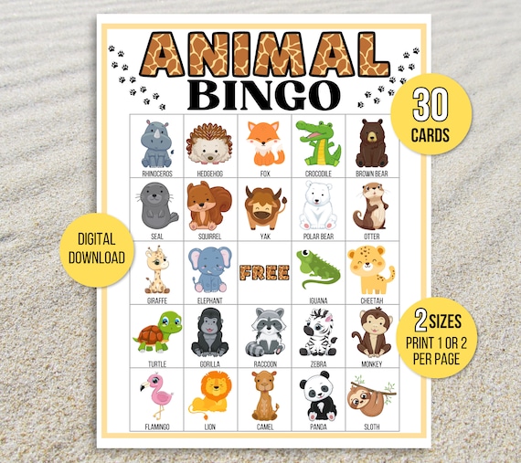 Bingo De Animales Del Zoológico Para Imprimir