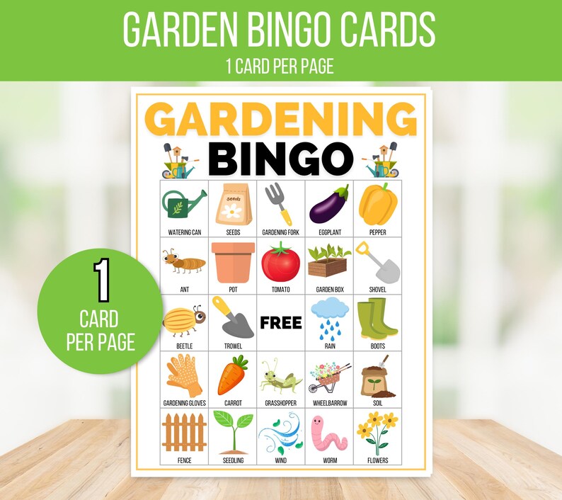 Garden Bingo, Spring Bingo, Garden Game, Garden Activity, Garden ...