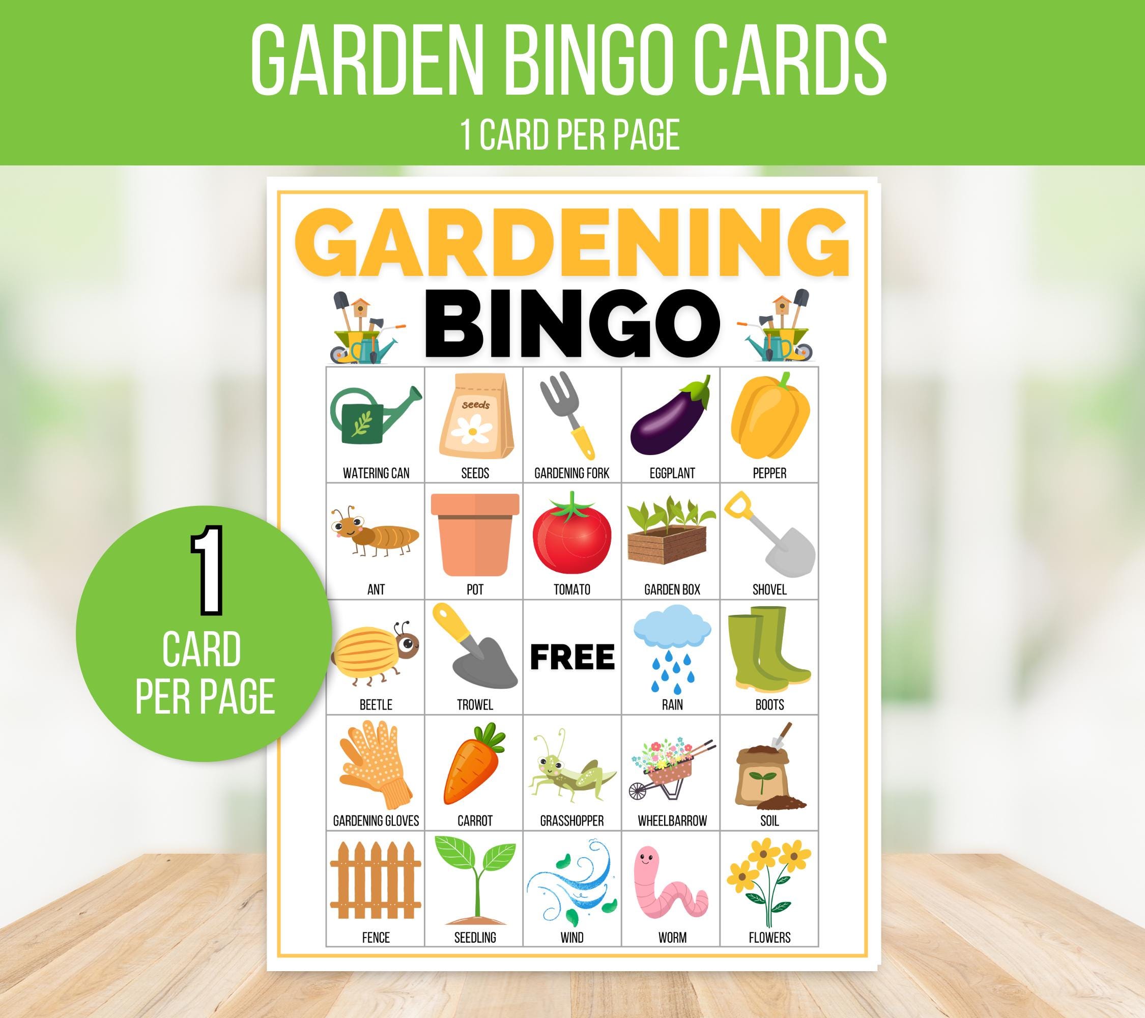 Garden Bingo, Spring Bingo, Garden Game, Garden Activity, Garden ...