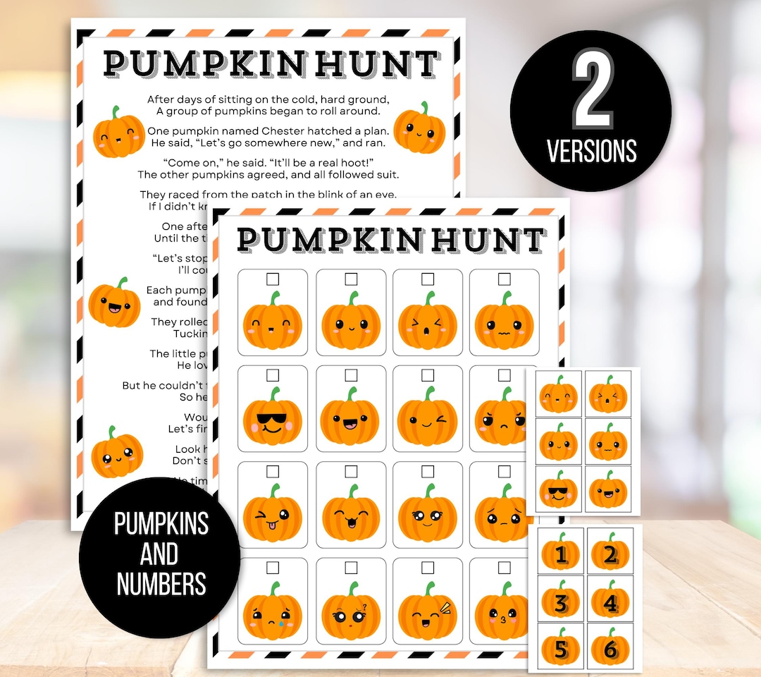 Autumn Scavenger Hunt, Pumpkin Scavenger Hunt, Indoor Autumn Treasure ...