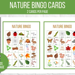 Nature Bingo, 30 Printable Nature Bingo Cards, Nature Party Game ...