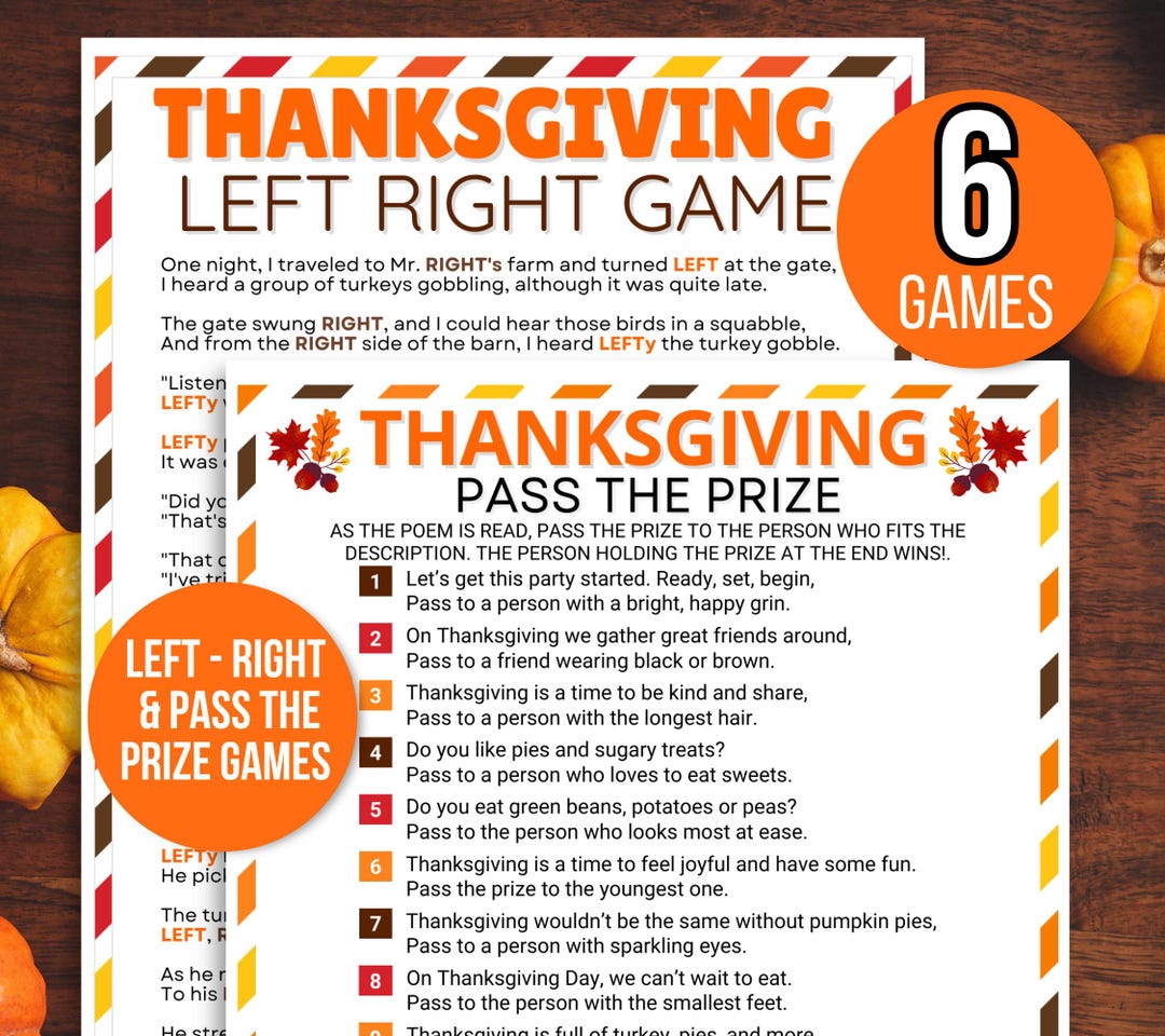 Thanksgiving Pass the Prize Game, Thanksgiving Games, Thanksgiving Left ...