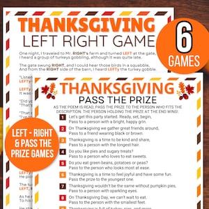 Thanksgiving Pass the Prize Game, Thanksgiving Games, Thanksgiving Left ...