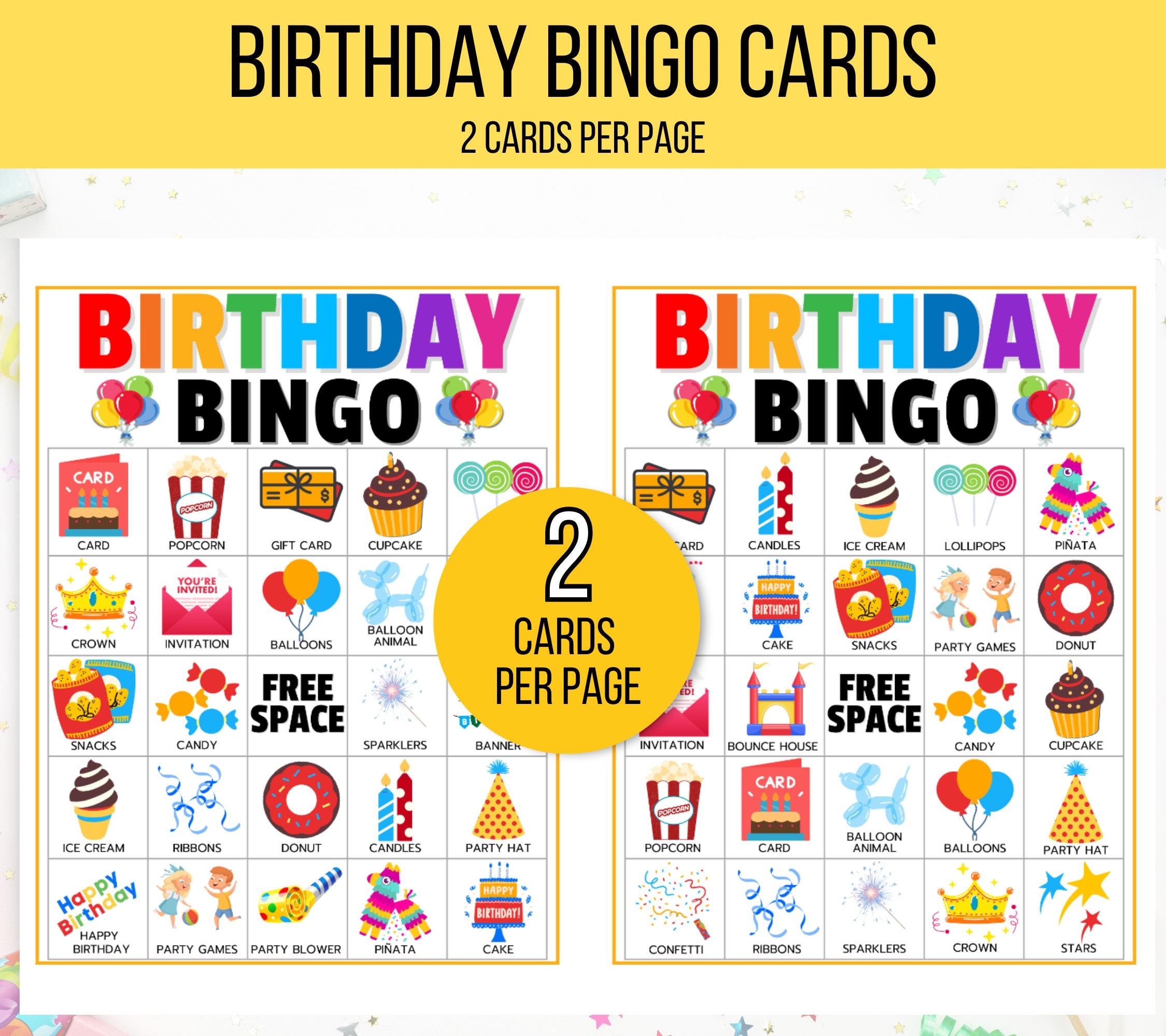 Birthday Bingo, 30 Birthday Party Bingo Cards, Birthday Game, Happy ...