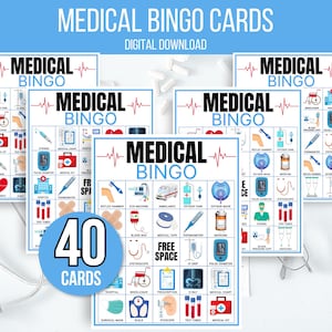 Medical Bingo, 40 Printable Medical Bingo Cards, Doctor Bingo, Nurse ...