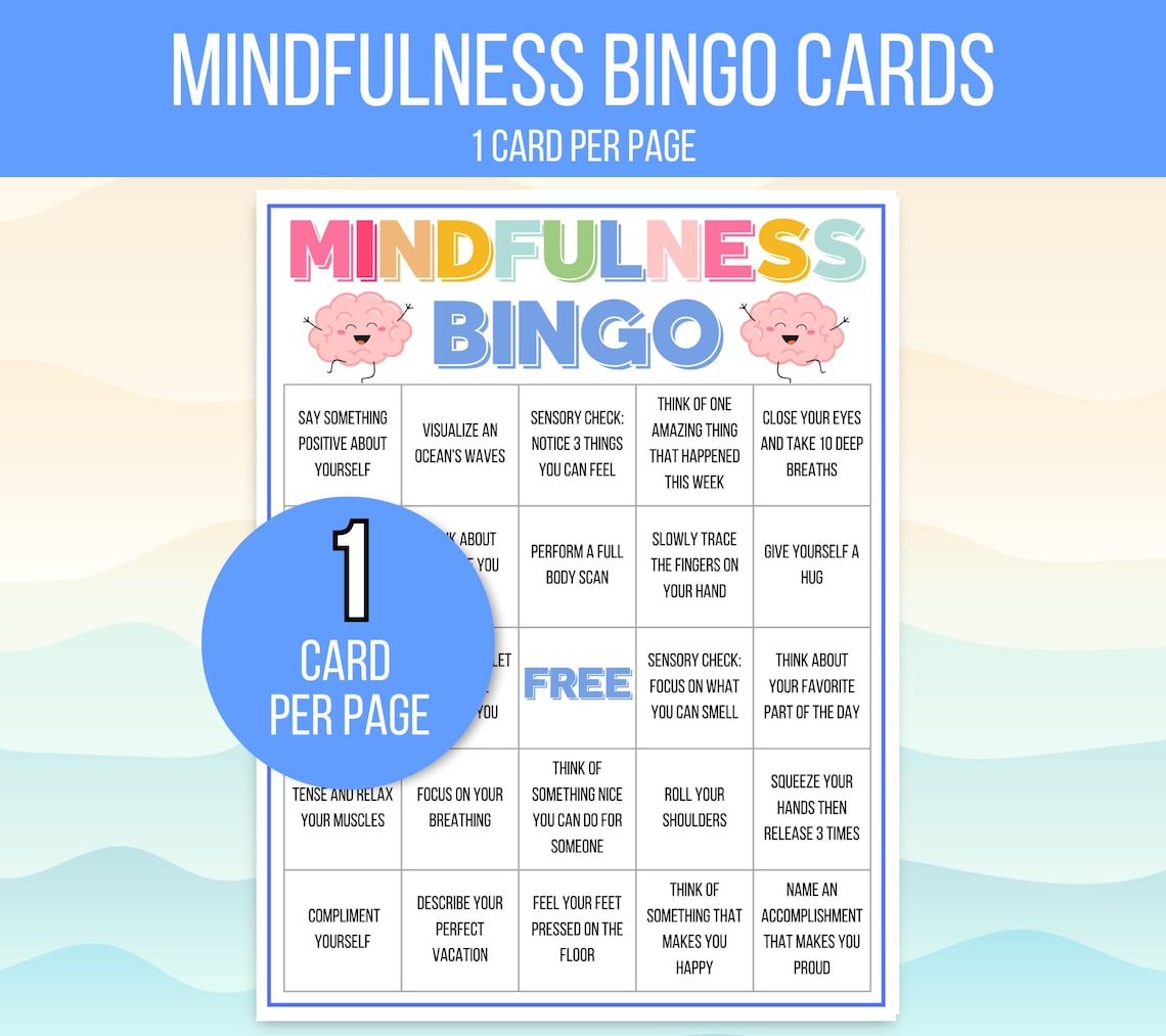 Mindfulness Bingo, 30 Mindfulness Bingo Cards for Kids, Gratitude Bingo ...