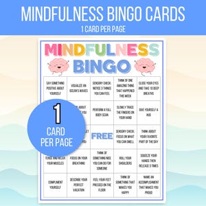 Mindfulness Bingo, 30 Mindfulness Bingo Cards for Kids, Gratitude Bingo ...