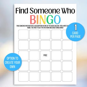 Get to Know You Bingo, Find Someone Who Bingo, Find the Guest Bingo ...