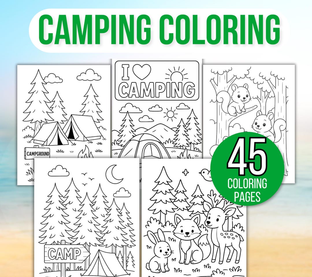 Camping Coloring Pages, Camping Coloring Book, Camping Coloring Sheets ...