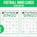 Football Bingo 50 Unique Printable Football Bingo Cards - Etsy