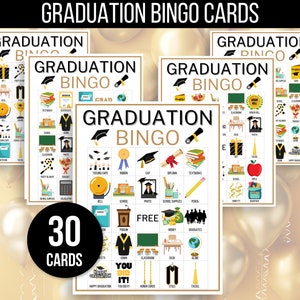 Graduation Bingo, 30 Graduation Bingo Cards, Graduation Activity for ...