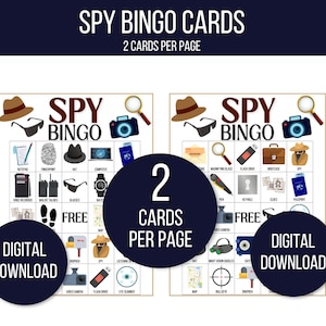 Spy Bingo, 30 Printable Spy Bingo Cards, Spy Party Game, Spy Activity ...