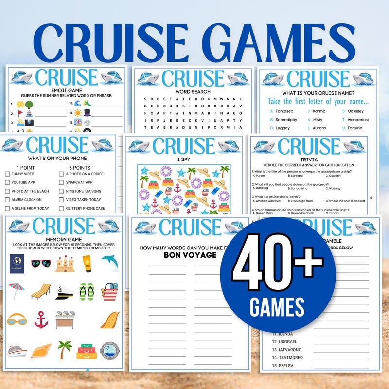 Cruise Ship Printable Activities - Etsy UK