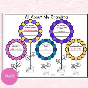All About My Grandma Fill in the Blanks Questionnaire, Mother's Day ...