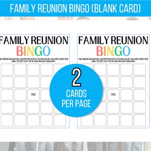 Family Reunion Bingo, Find Someone Who Bingo, Find the Relative Bingo ...
