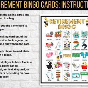 Retirement Bingo, 50 Retirement Bingo Cards, Retirement Activity ...