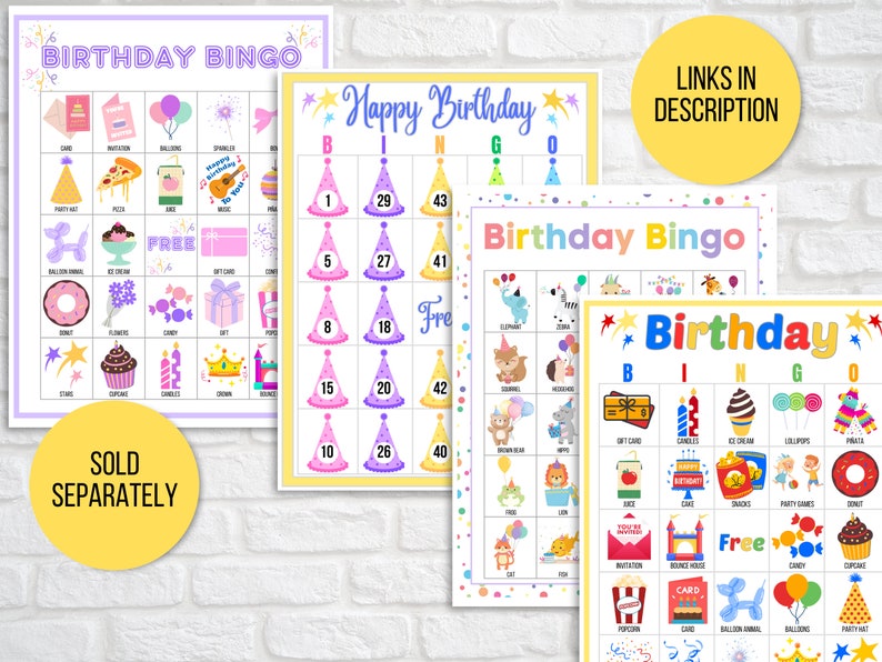 Birthday Bingo, 30 Birthday Party Bingo Cards, Birthday Game, Happy ...