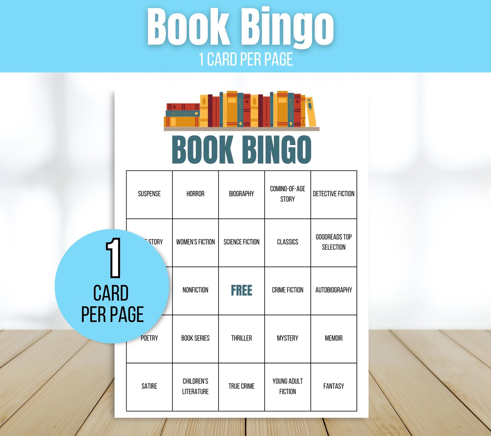 Book Bingo, 50 Book Club Bingo Cards, Book Bingo for Adults, Book ...