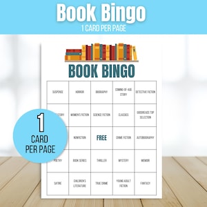 Book Bingo, 50 Book Club Bingo Cards, Book Bingo for Adults, Book ...