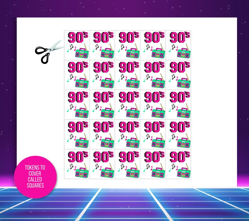 90s Bingo, 90s Song Bingo, 90s Music Bingo, 90s Retro Bingo, 50 ...