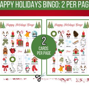 Holiday Bingo, 50 Holiday Bingo Cards, Holiday Activity, Kids Holiday ...