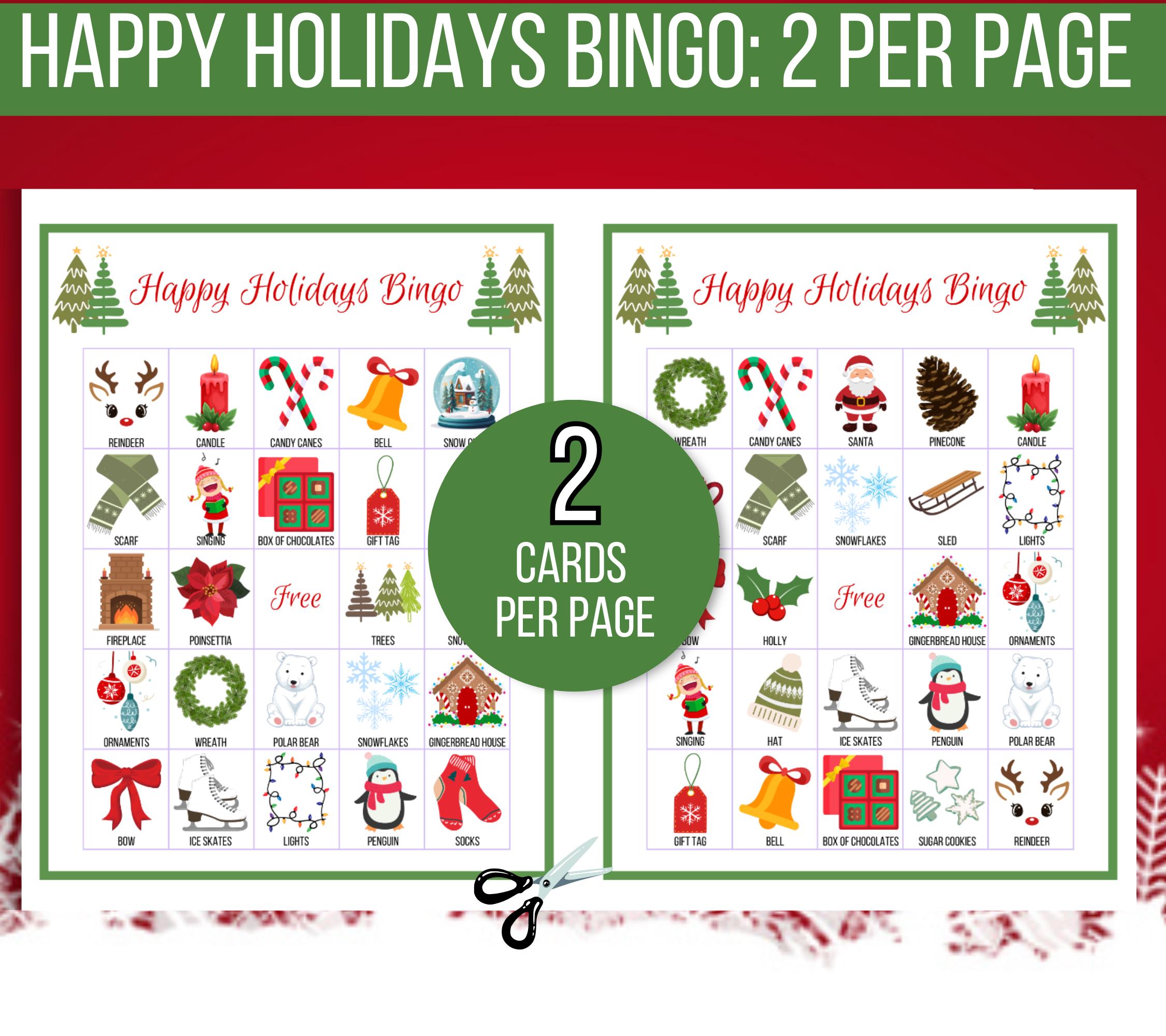 Holiday Bingo, 50 Holiday Bingo Cards, Holiday Activity, Kids Holiday ...