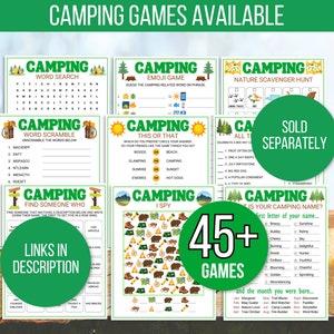 Camping Bingo, 30 Printable Camping Bingo Cards, Camping Game, Camping ...