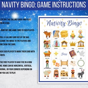 Nativity Bingo, 50 Nativity Bingo Cards, Christmas Bingo, Christmas ...