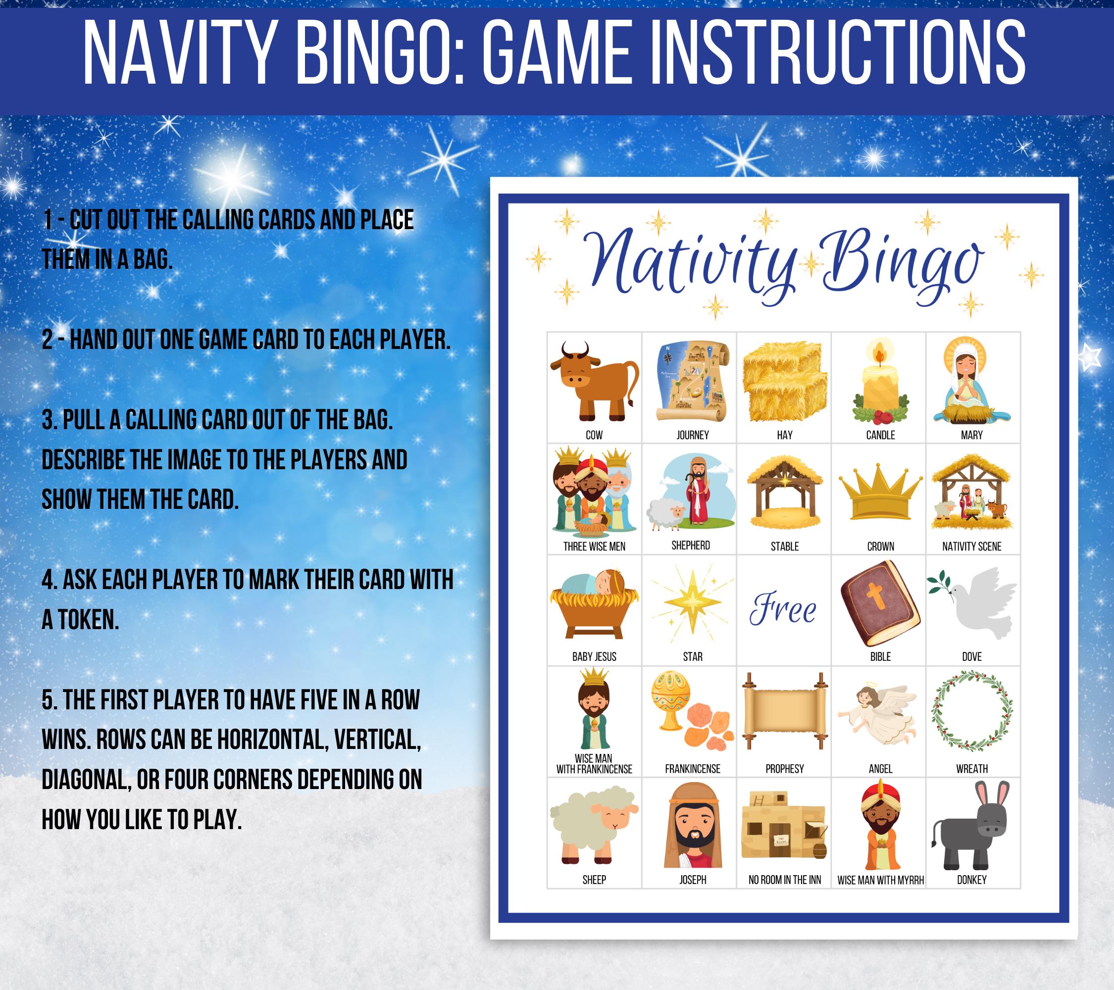 Nativity Bingo, 50 Nativity Bingo Cards, Christmas Bingo, Christmas ...