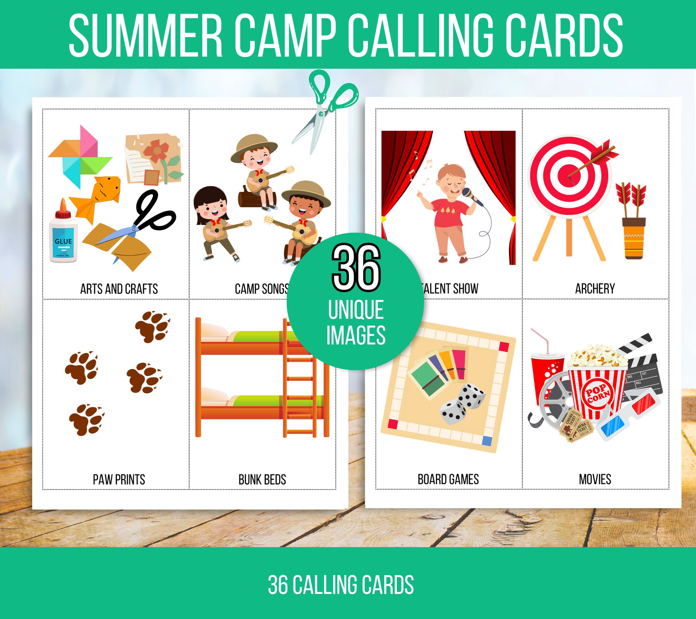 Summer Camp Bingo, 30 Summer Camp Bingo Cards, Summer Camp Game, Camp ...