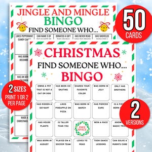 Get to Know You Christmas Bingo, Find the Guest Bingo, Christmas Human ...
