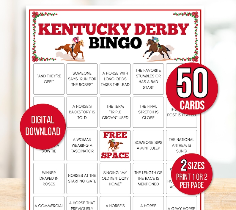 Kentucky Derby Watch Party Bingo, Kentucky Derby Bingo Cards, Kentucky ...