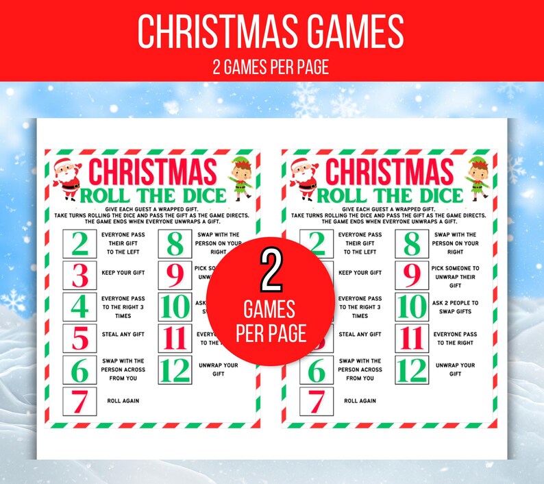 Roll the Dice Holiday Gift Exchange Games, Fun Christmas Games ...