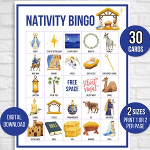 Nativity Bingo, 30 Nativity Bingo Cards, Christmas Bingo, Christmas ...