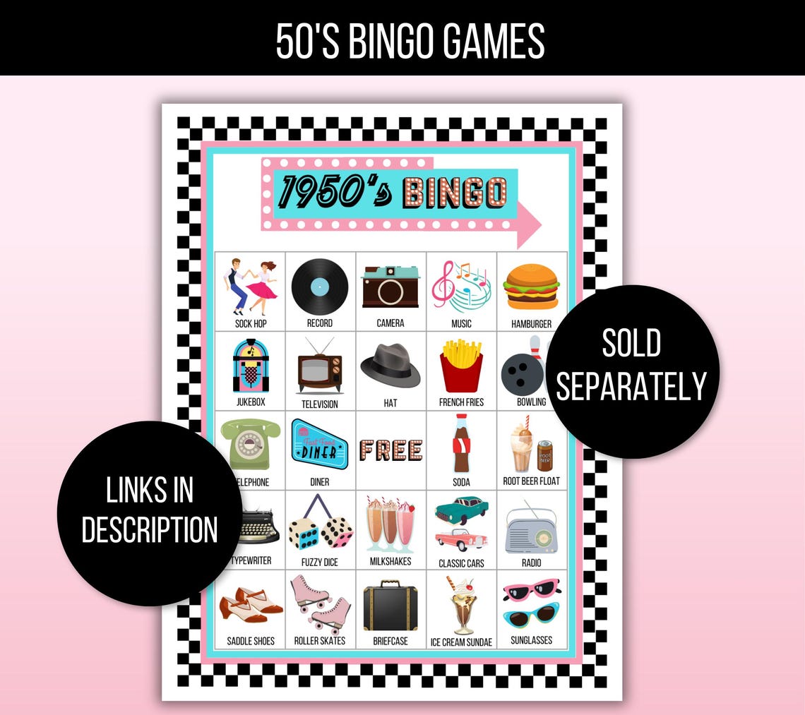 50s Trivia Game, 50s Game, 50s Slang Game, 50s Pop Culture Quiz, Fun ...