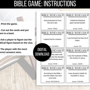 Bible Who Am I Trivia Cards, Bible Trivia, Bible Riddles, Bible Who Am ...