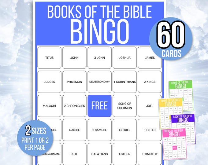 Printable Bible Bingo Game | Instant Download Bible Bingo Game | Church ...
