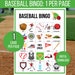 Baseball Bingo, 30 Unique Printable Baseball Bingo Cards, Baseball ...