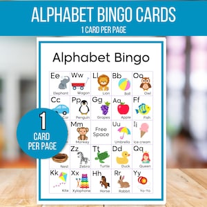 Alphabet Bingo, 30 Printable Alphabet Bingo Cards, ABC Practice, ABC ...