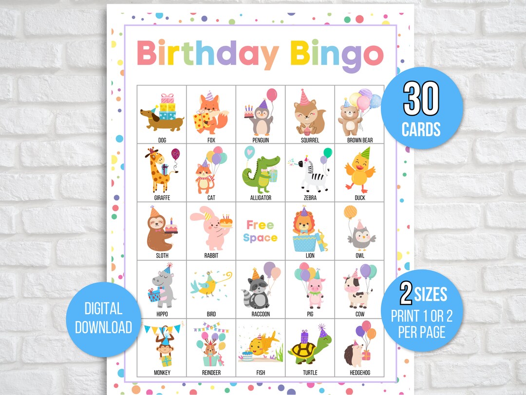 Birthday Bingo, Birthday Party Game, Happy Birthday Bingo Board Game ...