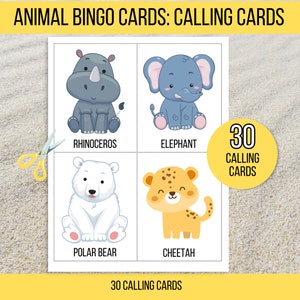 Animal Bingo, 30 Printable Animal Bingo Cards, Animal Party Game ...