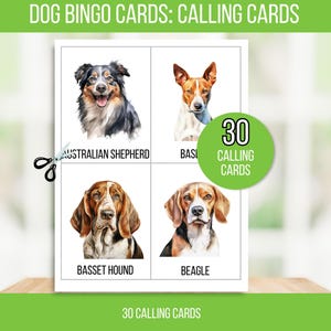 Dog Bingo, 30 Printable Dog Bingo Cards, Dog Birthday Party Game, Dog ...