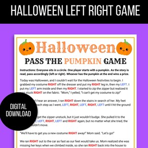 Halloween Left Right Game, Pass the Pumpkin Game, Halloween Left Right ...