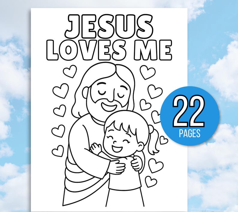 Kids Bible Coloring Pages, Jesus Loves Me Coloring Pages, Jesus ...
