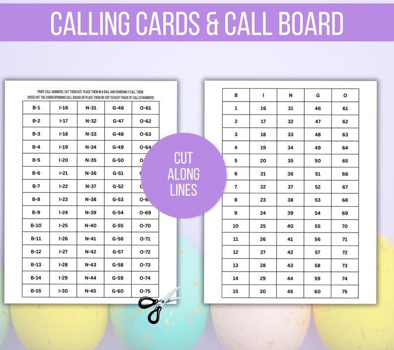 Easter Bingo, 100 Easter Bingo Cards, Printable Easter Activity for ...